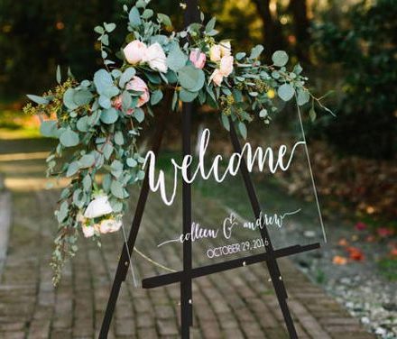 welcome signs poa mirrored acrylic welcome sign with gold mirror frame ...