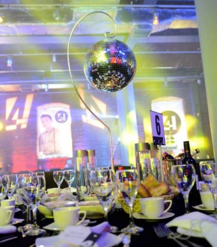 hanging disco ball centrepiece £ 55 . 00 these striking disco ball ...
