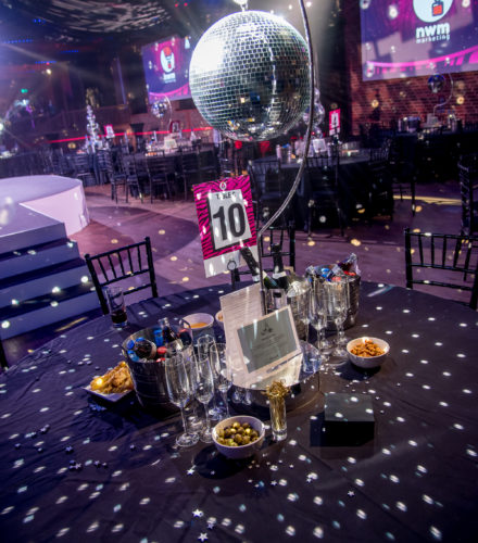 hanging disco ball centrepiece £ 55 . 00 these striking disco ball ...